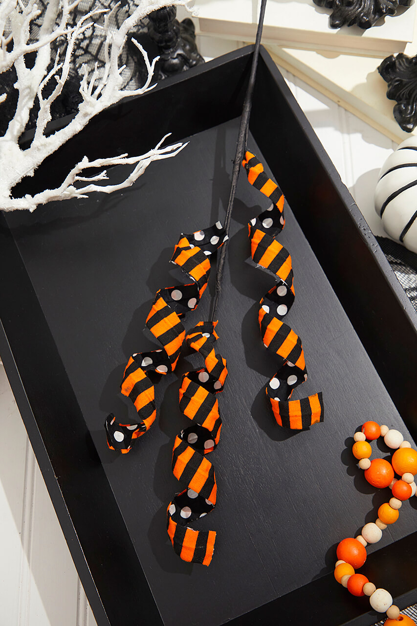 Fabric Stripe Spiral Curly Halloween Spray Orange and Black - Decorator ...