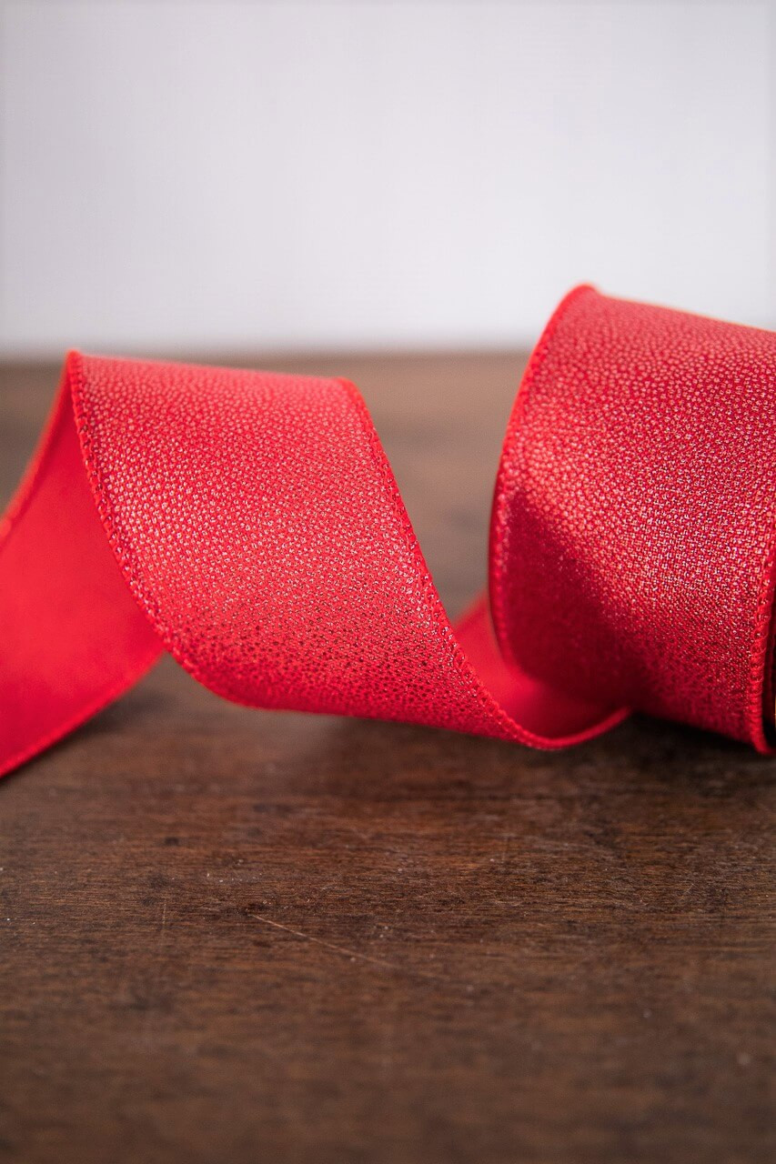 Red Glitter Spot Christmas Ribbon - Decorator's Warehouse