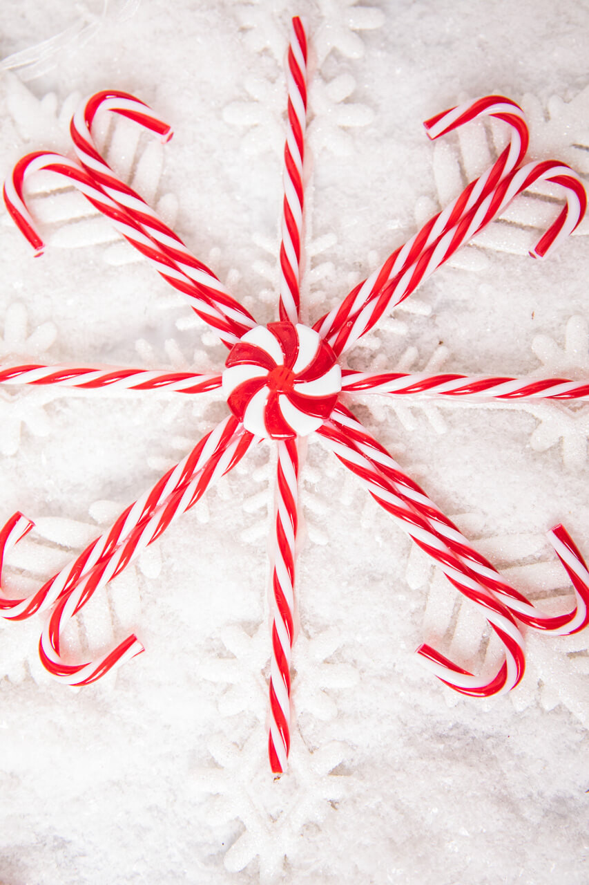 12" Acrylic Peppermint Snowflake Large Ornament - Decorator's Warehouse