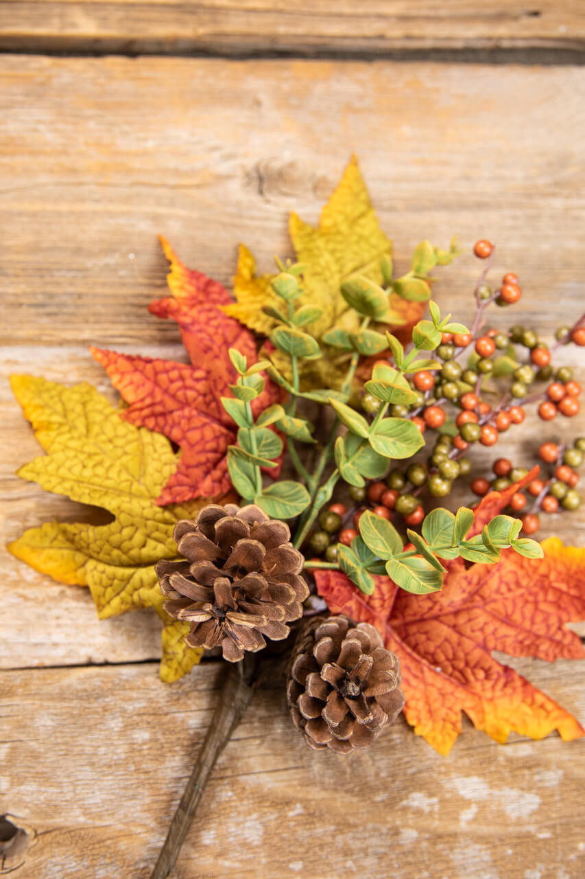 14" Harvest Maple Cluster Berry Pick - Decorator's Warehouse