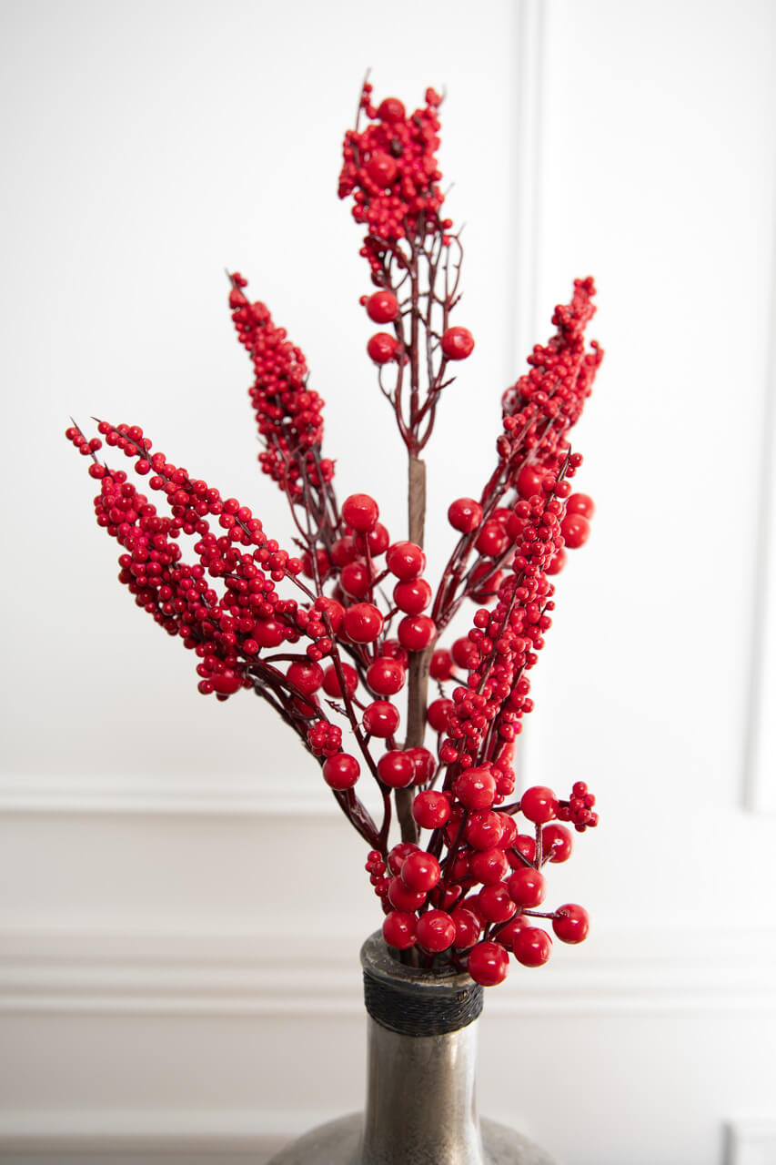 33” Red Berry Spray - Decorator's Warehouse