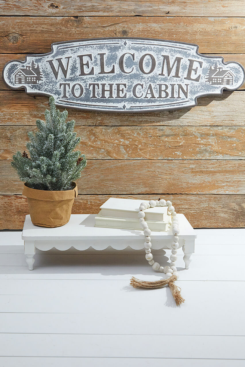 36” Metal Welcome To The Cabin Wall Sign - Decorator's Warehouse