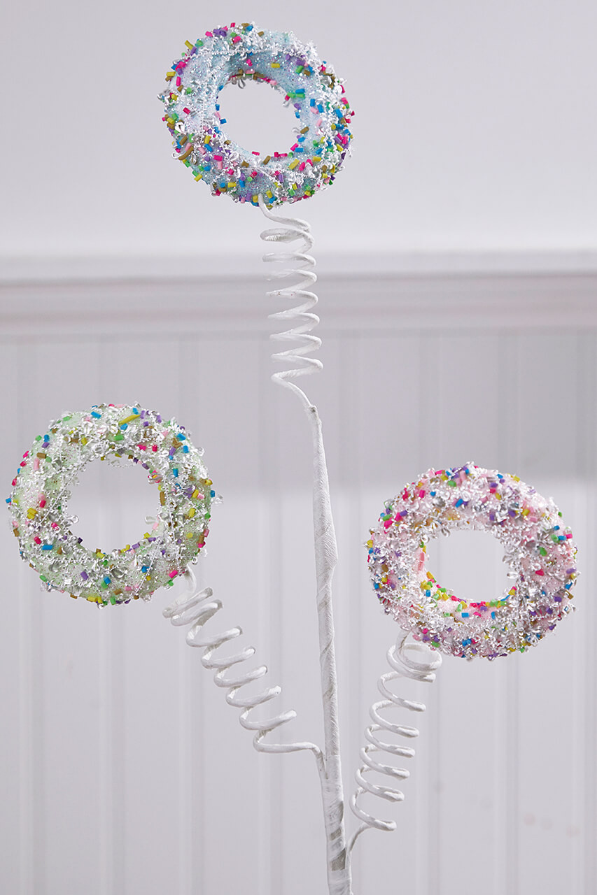 26” Confetti Circle Stem - Pink/Blue/Green - Decorator's Warehouse