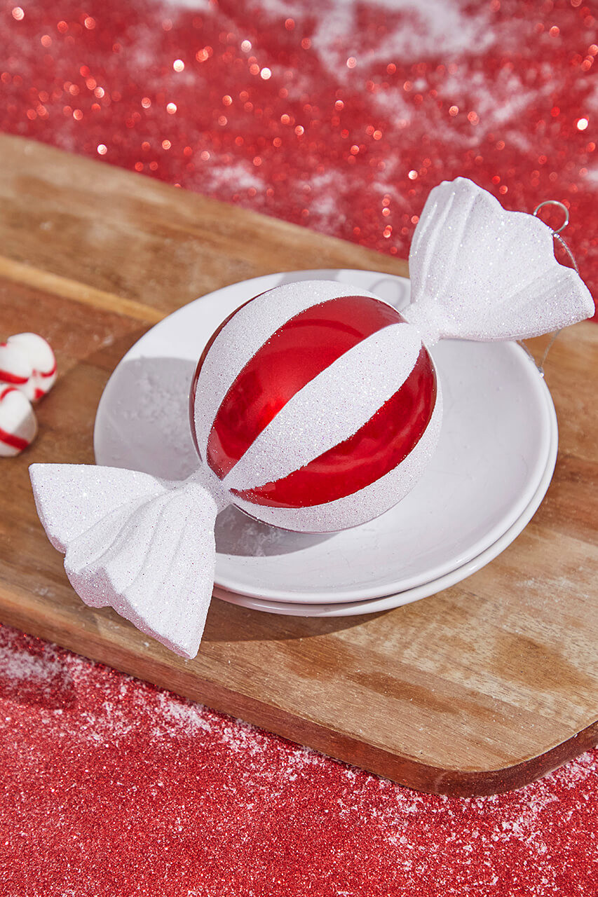 10" Peppermint Candy Snowman Ornament - Decorator's Warehouse