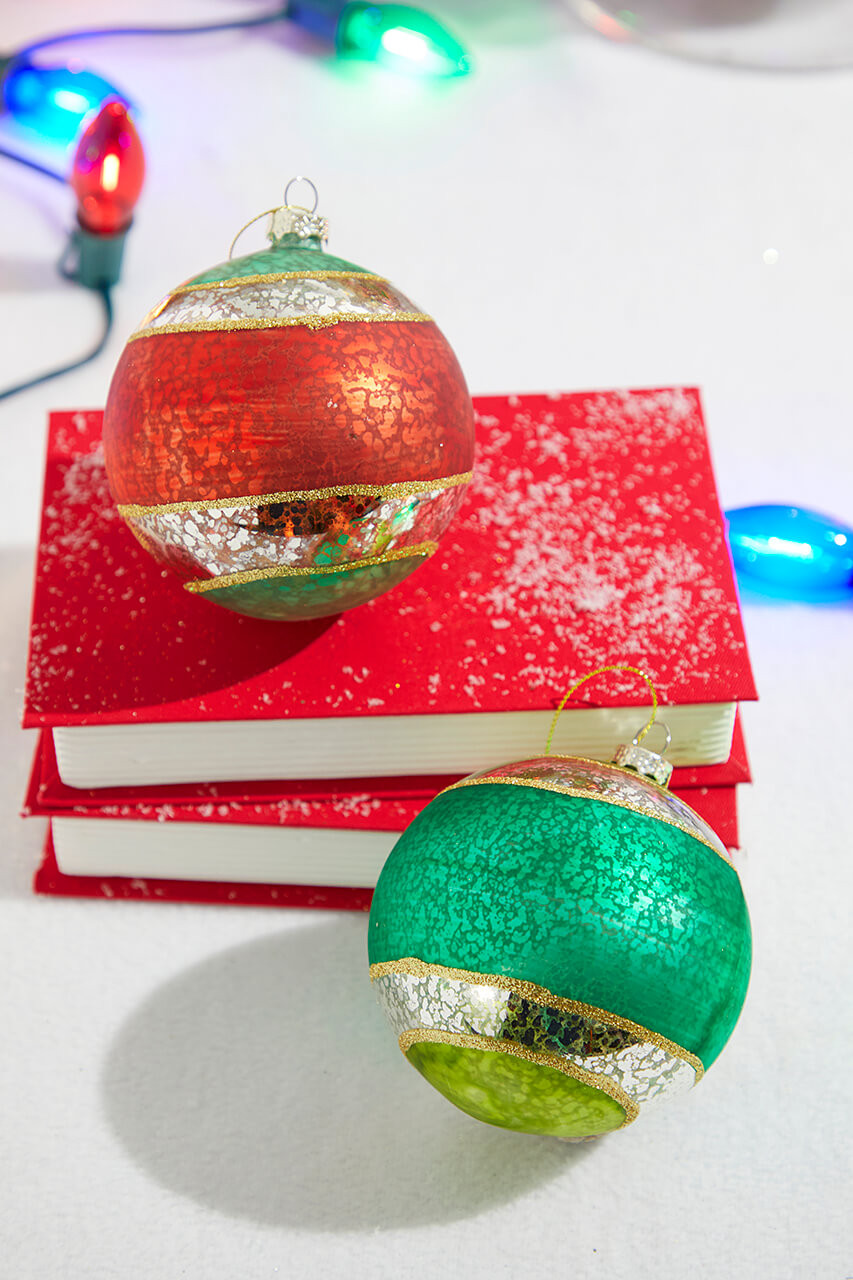 4" Mercury Glass Reflector Ball Ornament - Decorator's Warehouse