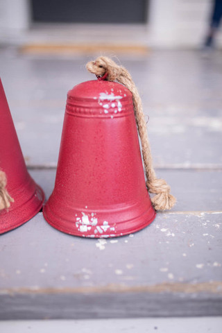 Red Tin Bells - Set of 3