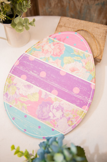 12" Striped Pattern Easter Egg - Decorator's Warehouse