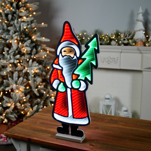 23.5"H Santa with Tree Infinity Light - Decorator's Warehouse