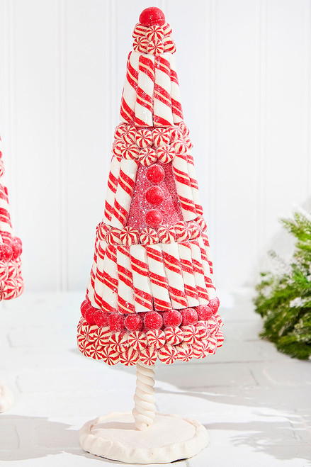 Red & White Clay Dough Candy Tree - Set Of 2 - Decorator's Warehouse