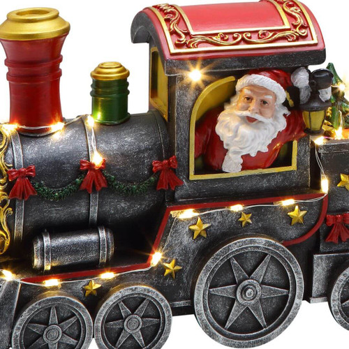 20" Animated Resin Train Santa - Decorator's Warehouse