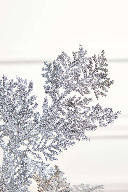 19'' Incense Cedar Glitter Spray - Silver - Decorator's Warehouse