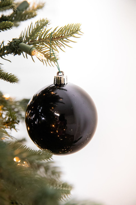 Black Assorted 8cm Shatterproof - Set of 6 - Decorator's Warehouse