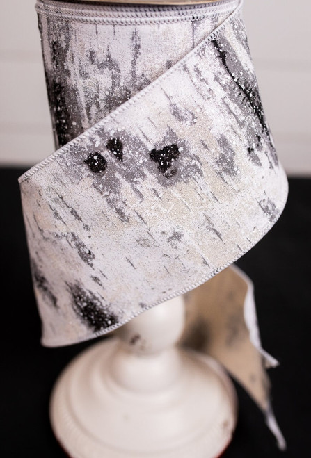 4" x 10 Yard Red with Snow Edge Ribbon