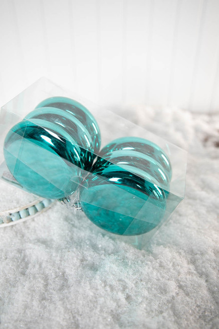 10cm Shiny Blue Round Disk - Set of 6 - Decorator's Warehouse