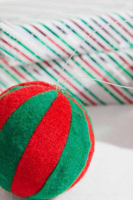 4” Gumdrop Ball Ornament - Red/Green - Decorator's Warehouse