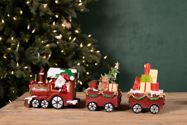 Resin Santa Train - Set of 3 - Decorator's Warehouse