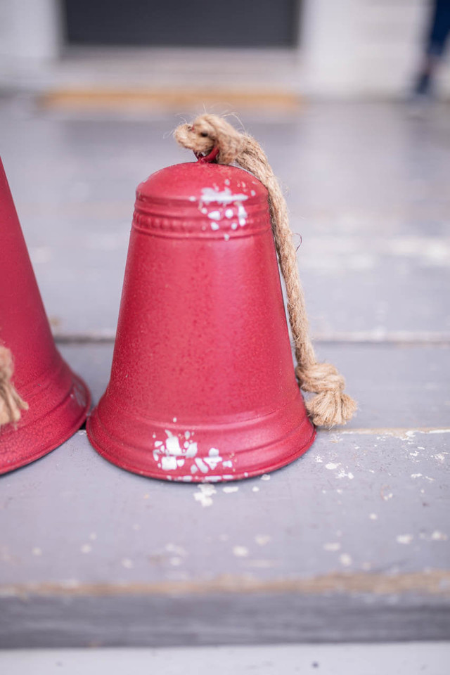 Red Tin Bells - Set of 3