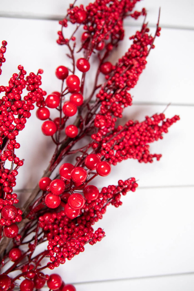 33” Red Berry Spray - Decorator's Warehouse
