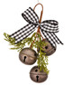 6” Galvanized Bells With Country Check Bow Christmas Ornaments ...