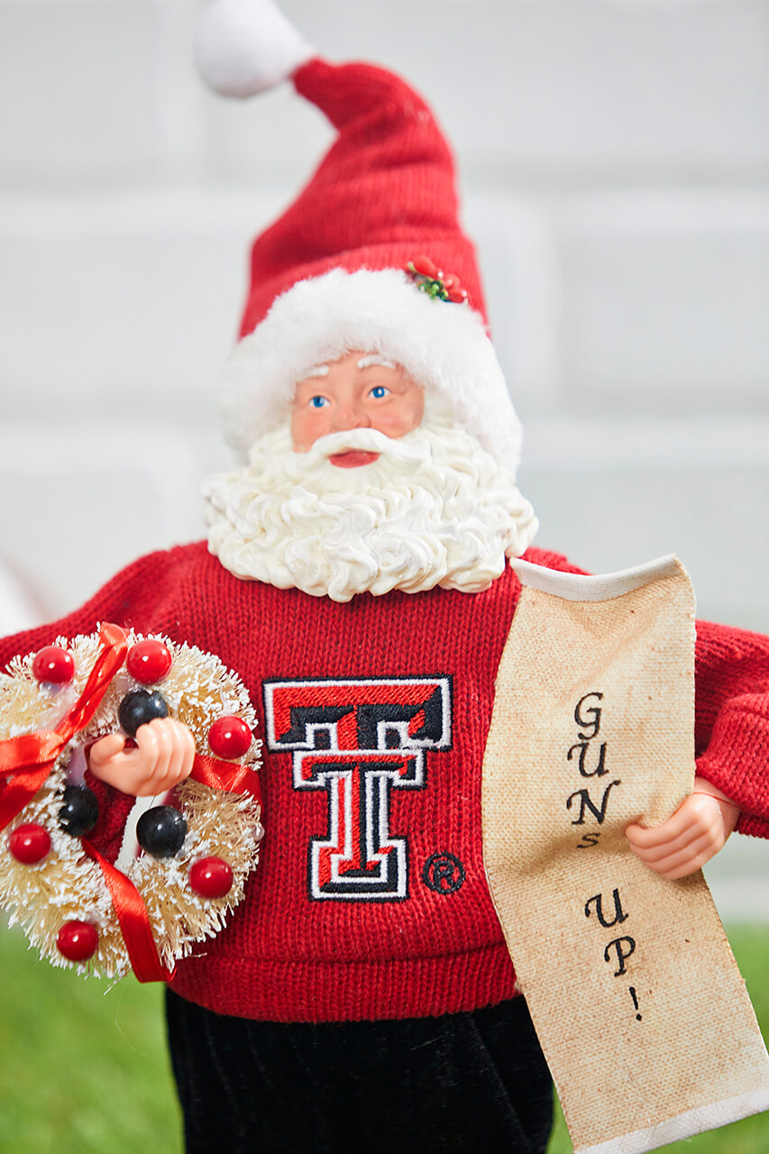 12" Collegiate Team Santa, Texas Tech - Decorator's Warehouse