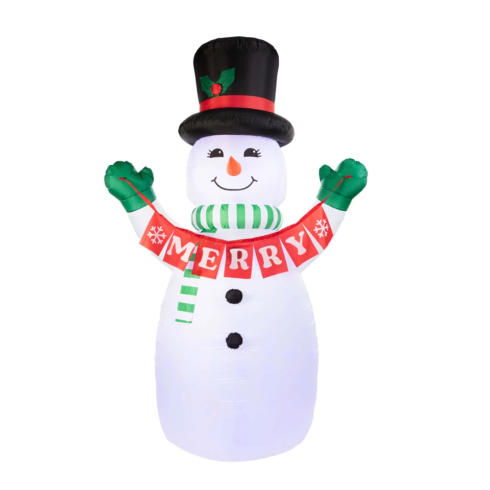 Inflatable Merry Snowman - Decorator's Warehouse