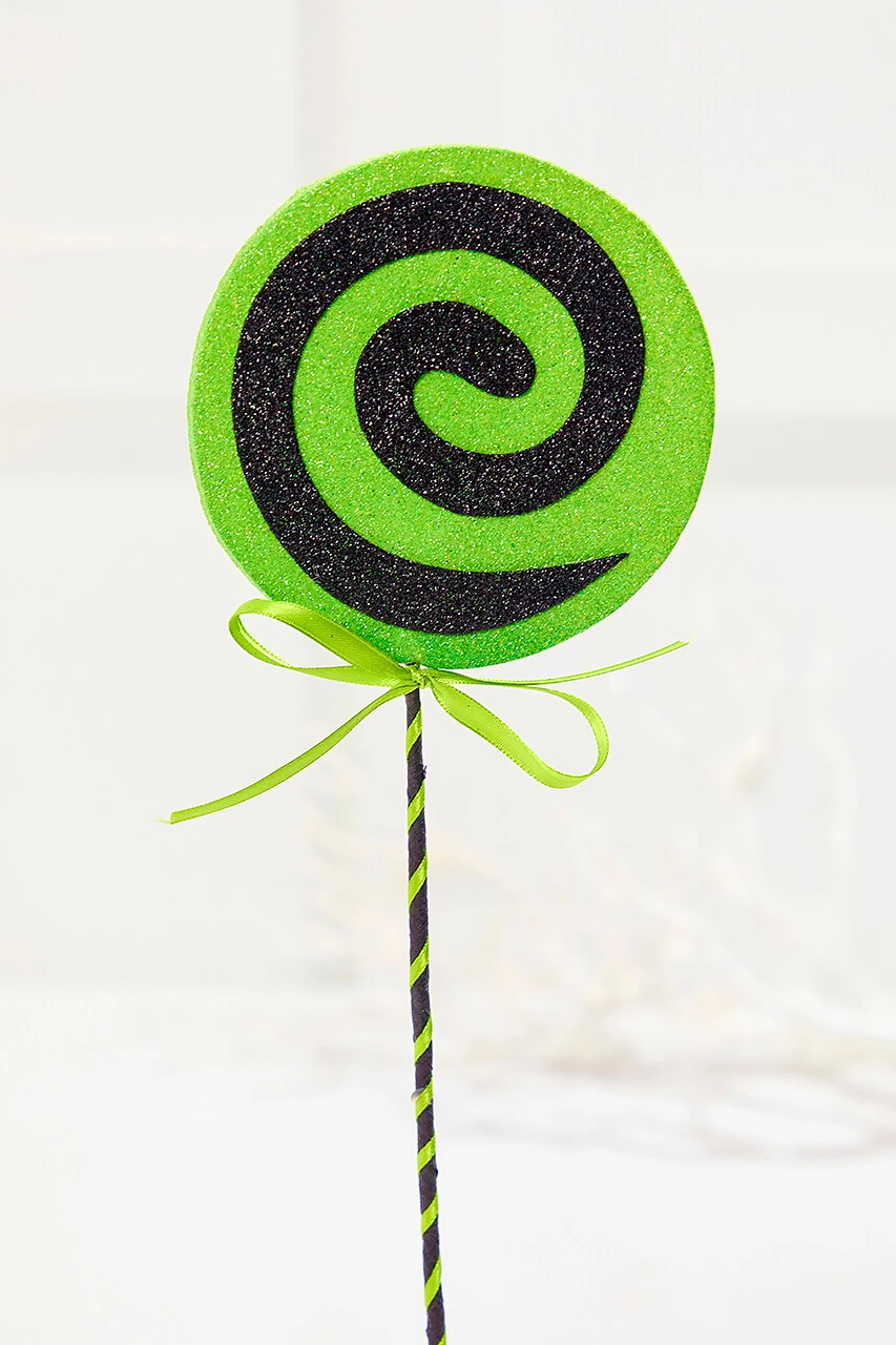 17" Green Lollipop Pick - Decorator's Warehouse