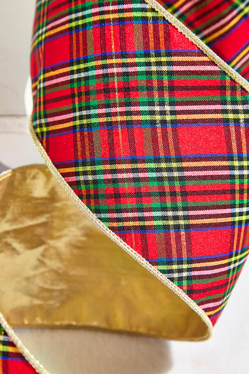 4" x 10 Yard Traditional Holiday Plaid Ribbon - Decorator's Warehouse