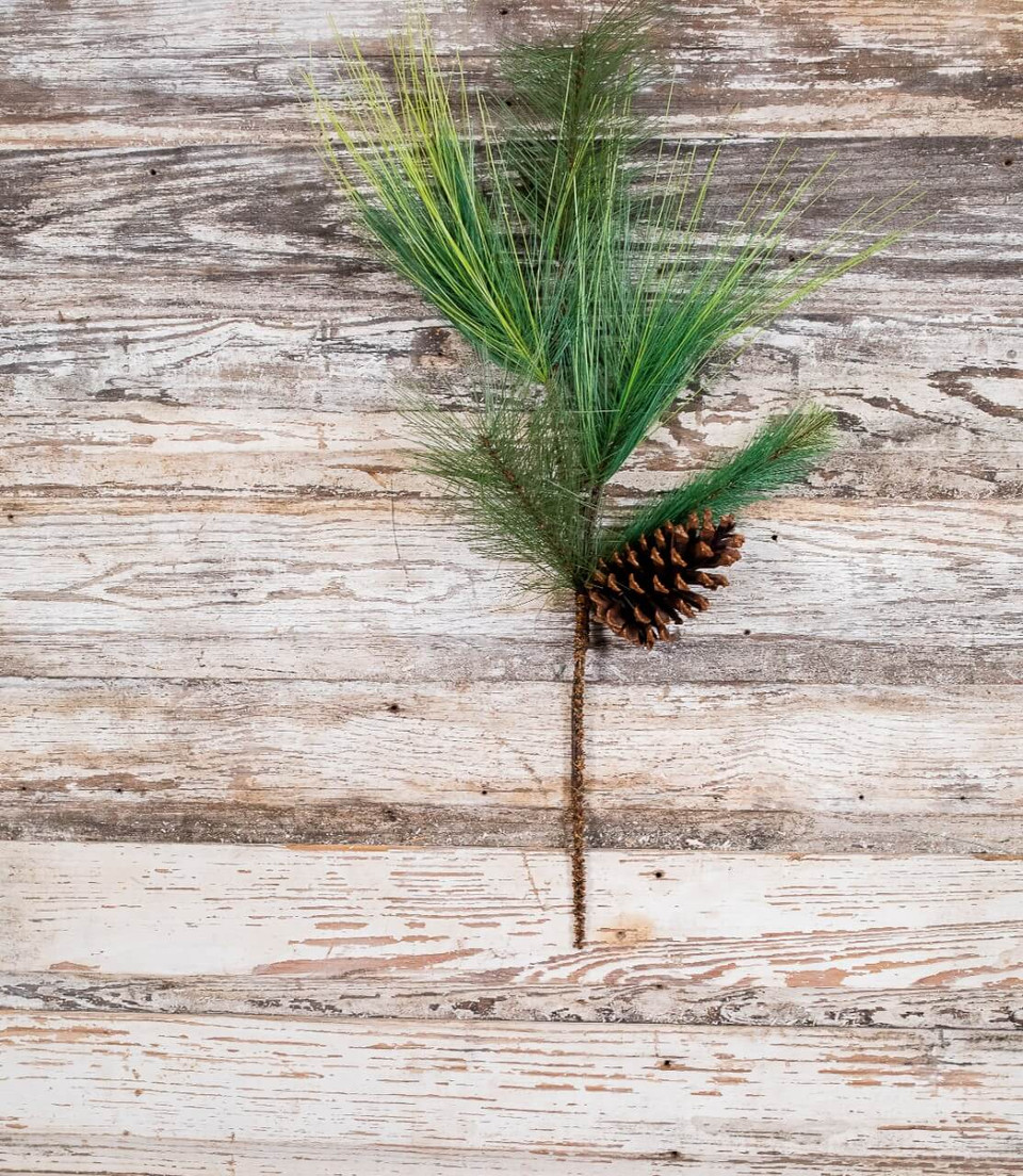 28” Frosted Mixed Pine Glitter Berry Spray - Decorator's Warehouse