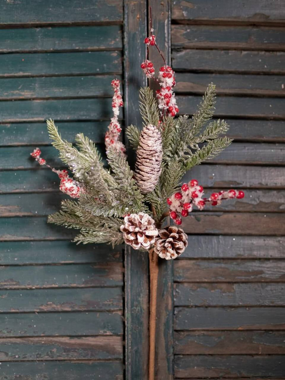 40” Iced Sparkle Berry Christmas Sprays - Cardinal Christmas Sprays