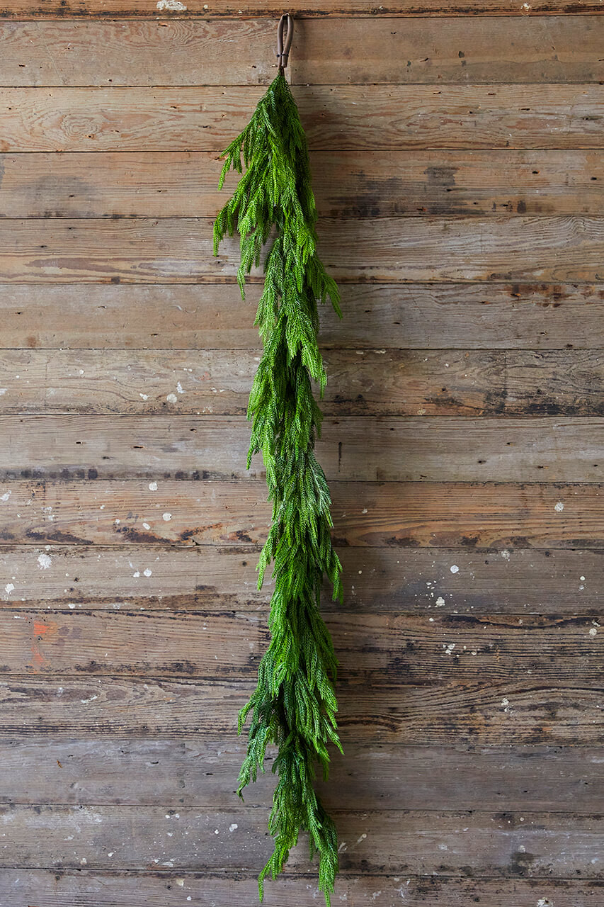 72” Real Touch Norfolk Pine Garland | Decorator's Warehouse