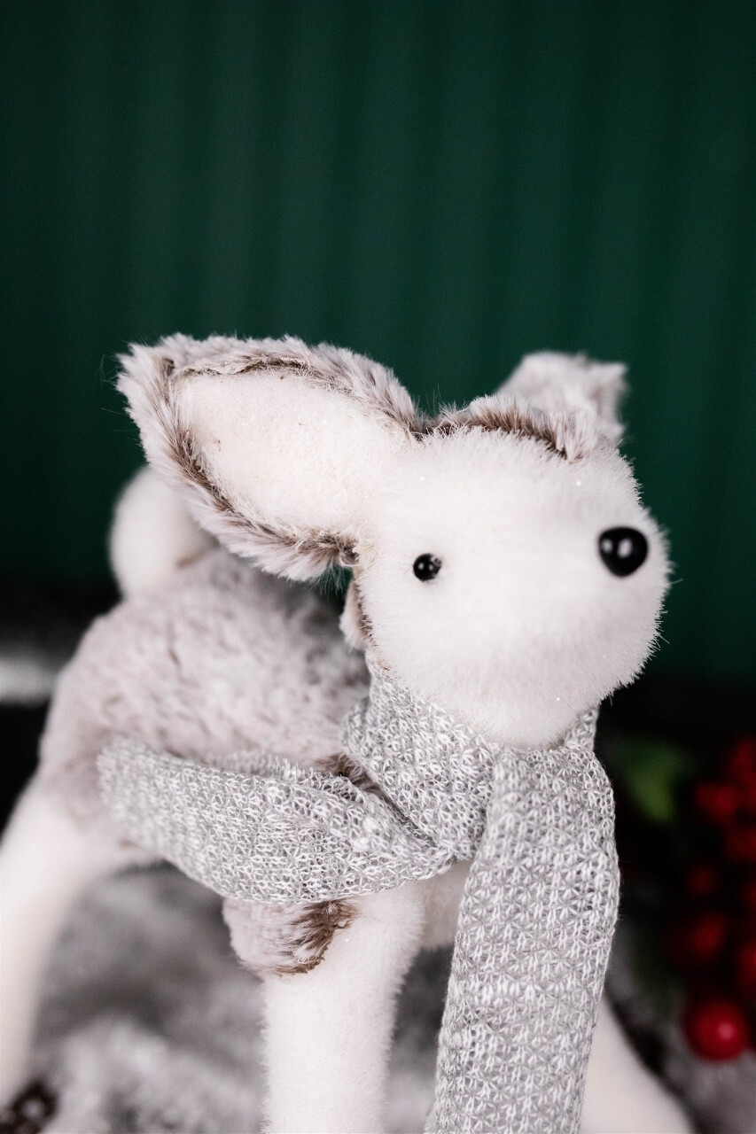 9” Styrofoam White and Gray Deer Figurine - Decorator's Warehouse