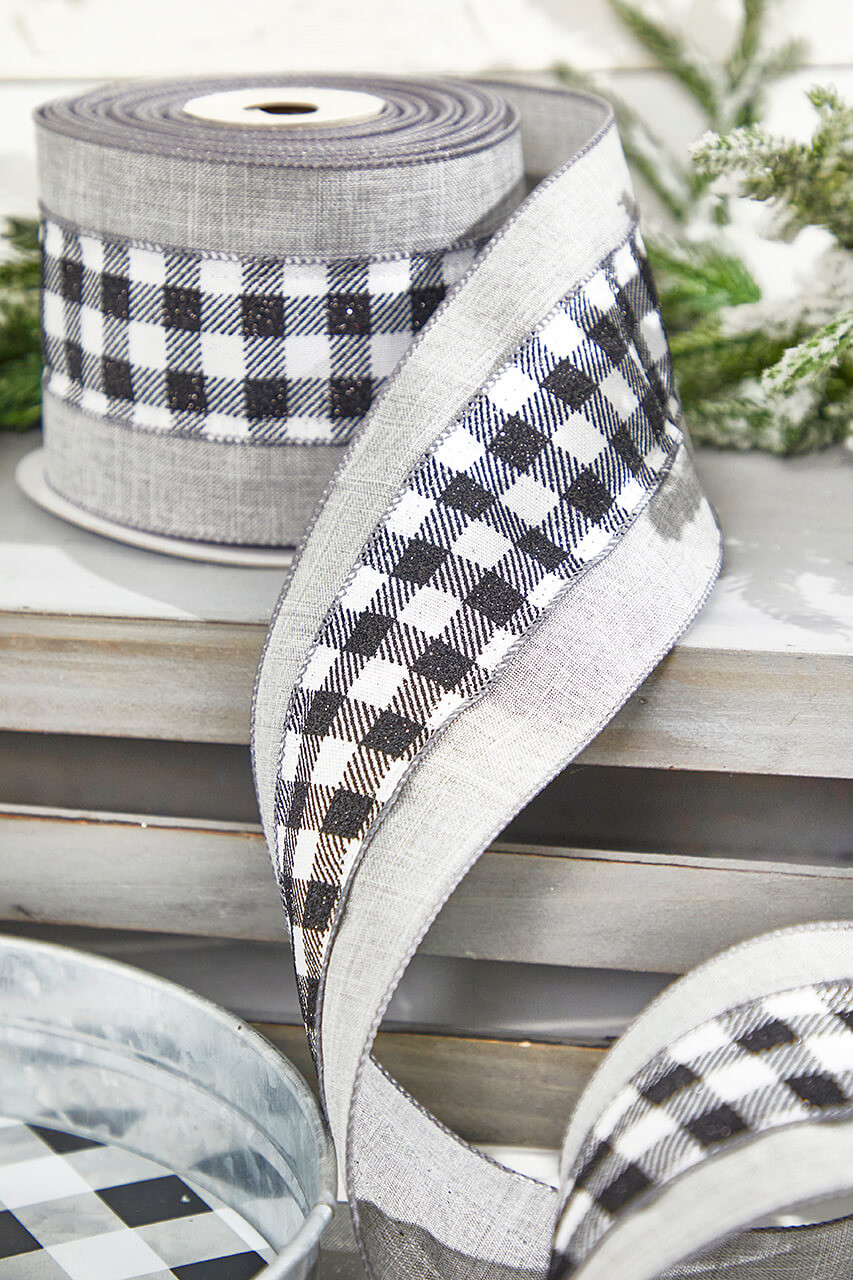 6” x 10yd Buffalo Check Christmas Ribbon - Decorator's Warehouse
