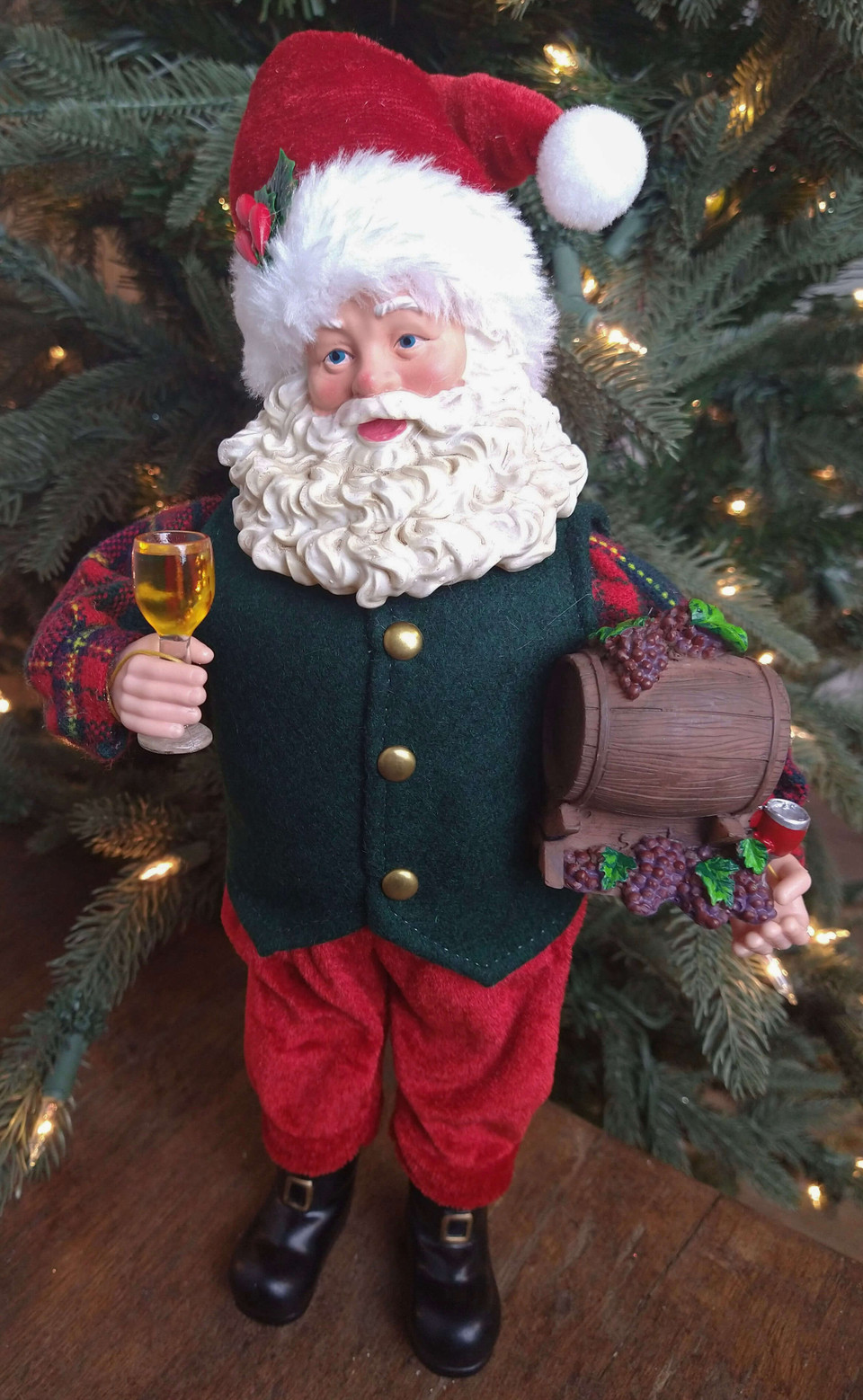 12” Standing Santa Red Coat W/ Merry Christmas Sign - Christmas Accents ...