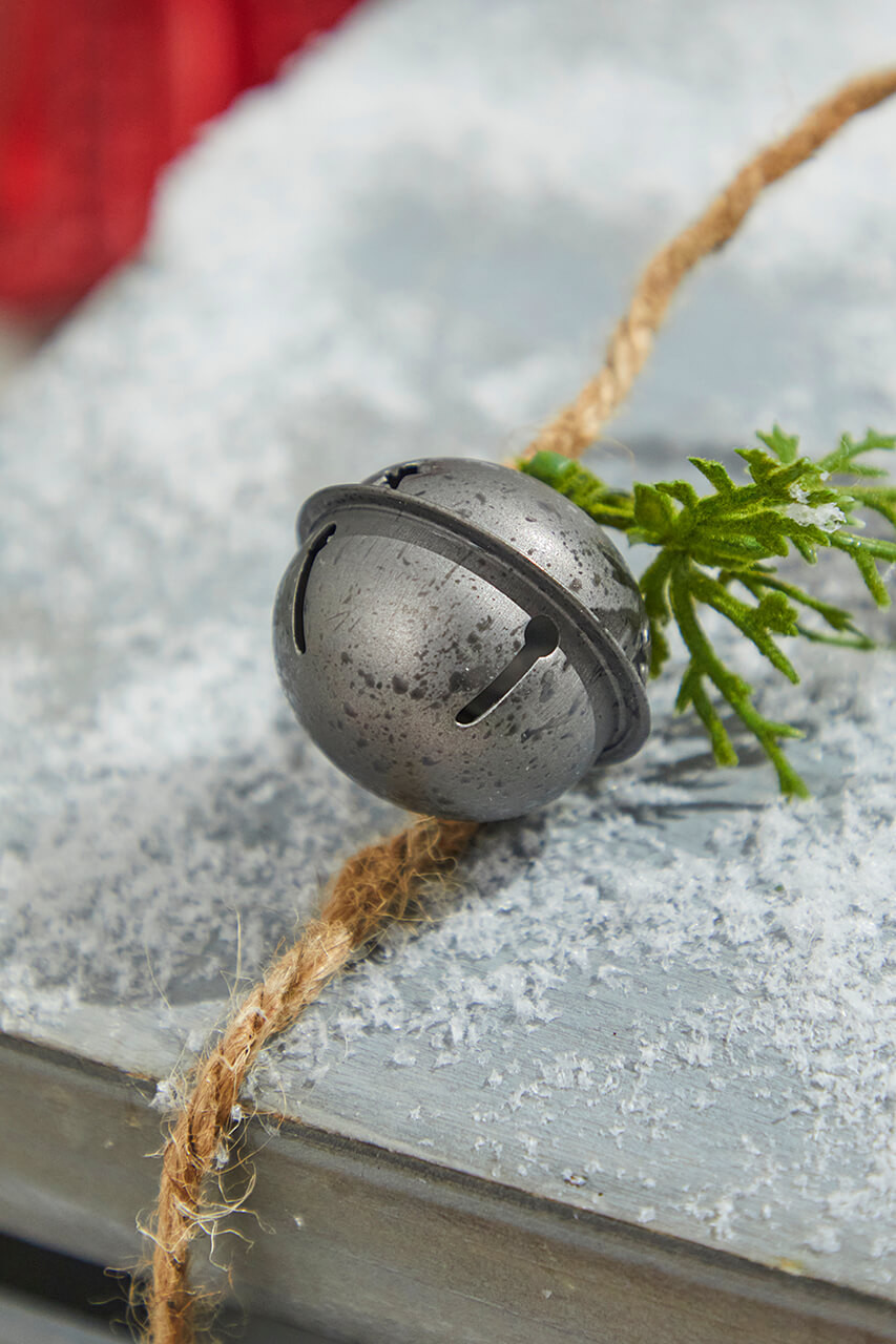 48” Galvanized Bells Garland with Country Check Bows - Decorator's ...