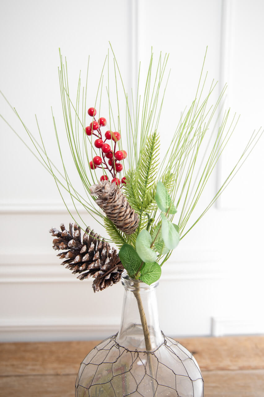 46” Pine Cone Branch Spray - Rustic Christmas Sprays