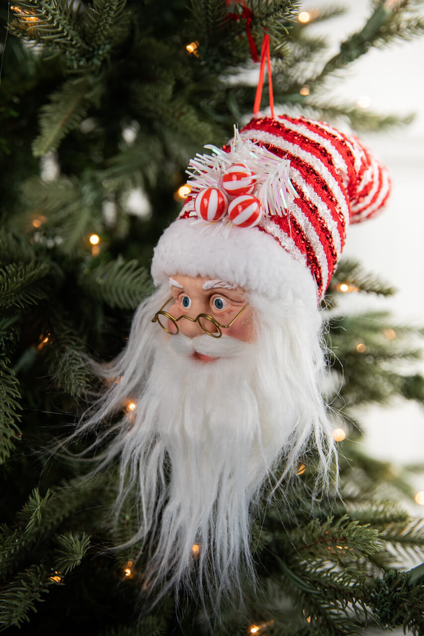 9” Santa Head Ornament - Decorator's Warehouse