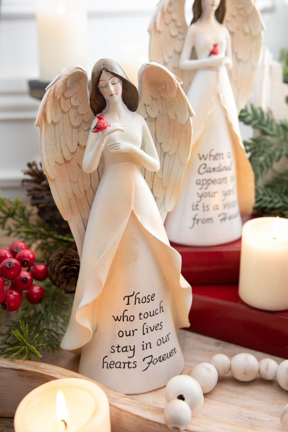 10.5” Resin Cardinal Angel with Special Sentiment - Decorator's Warehouse