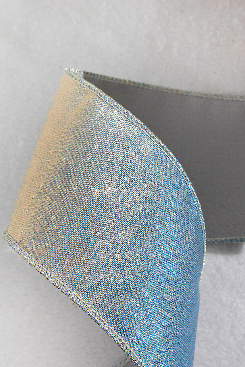4” x 5 Yard Blue Splash W/ Fused Tissue Back Ribbon - Decorator's Warehouse