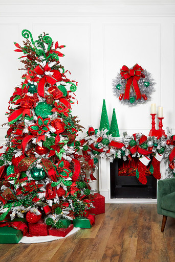 Green christmas tree decor store