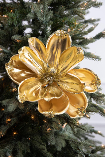 22” Gold Metallic Magnolia Stem - Decorator's Warehouse