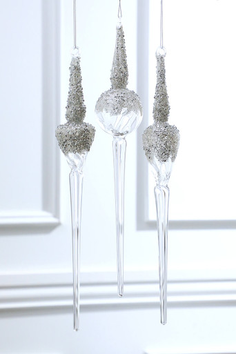 14” Glass Finial Ornament - Decorator's Warehouse