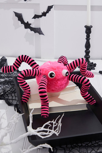 15” Faux Fur Pink Spider - Decorator's Warehouse