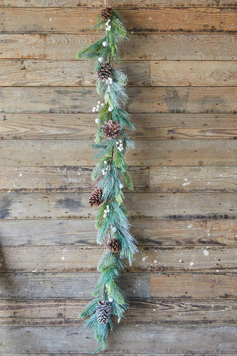 6’ Pine Berry Bell Garland - Decorator's Warehouse
