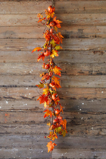 5' Pumpkin Bittersweet Fall Garland - Decorator's Warehouse