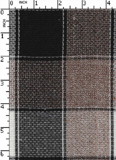Poly Cotton Recyled Yarn Dyed Matty Grindle Check White/Black/Brown W ...