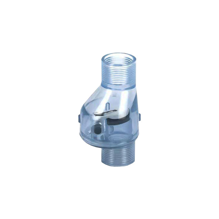 PVC Clear Flapper Check Valve - 3/4" - FTP x FTP - AquaCave.com
