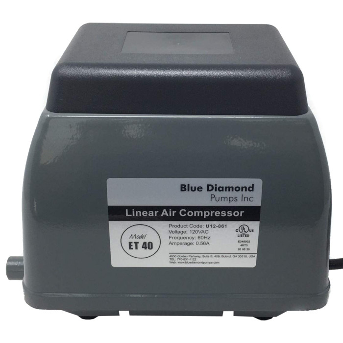 Blue Diamond ET40 Linear Air Pump - AquaCave.com | AquaCave