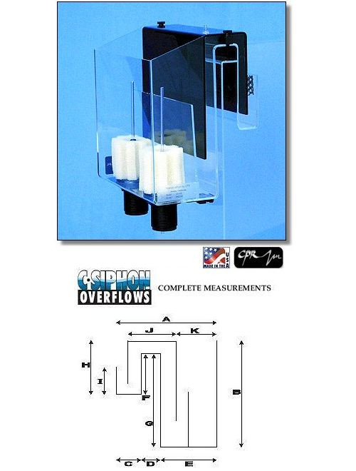 CPR CS202 Deluxe Aquarium Overflow Box - AquaCave.com | AquaCave