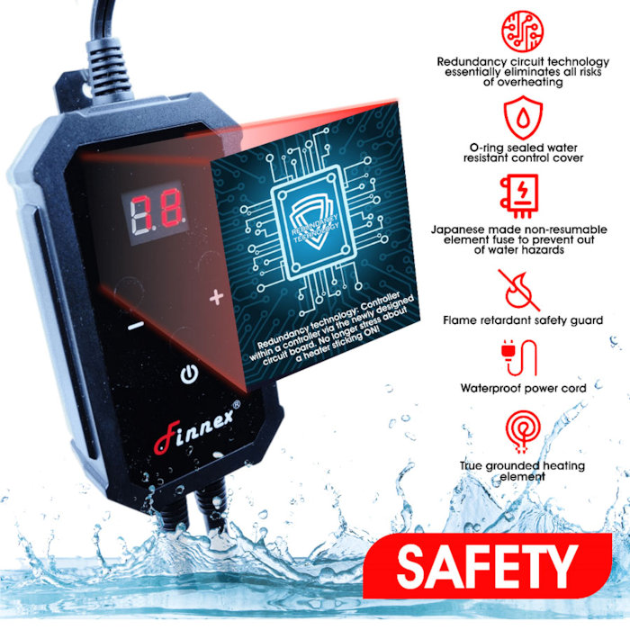 Finnex STE-800 Titanium Heater with Controller - AquaCave.com | AquaCave