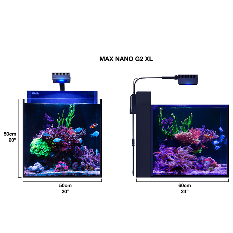 Red Sea Max Nano XL G2 Aquarium with ReefLED - Inc Black Cabinet | AquaCave